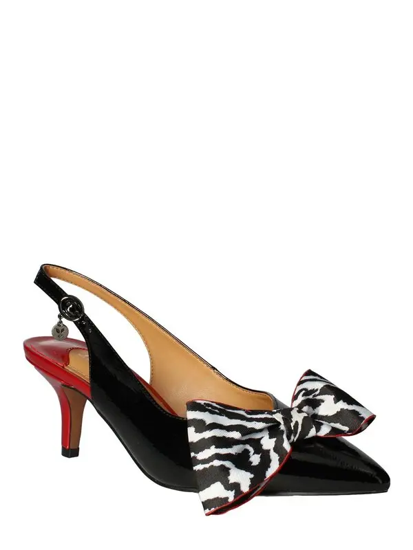 J. Reneé Devika Slingback Pointed Toe Pumps - Black/red/white