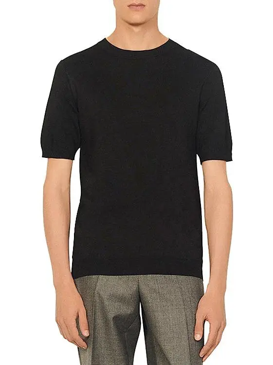 Sandro Knitted Tee - Black