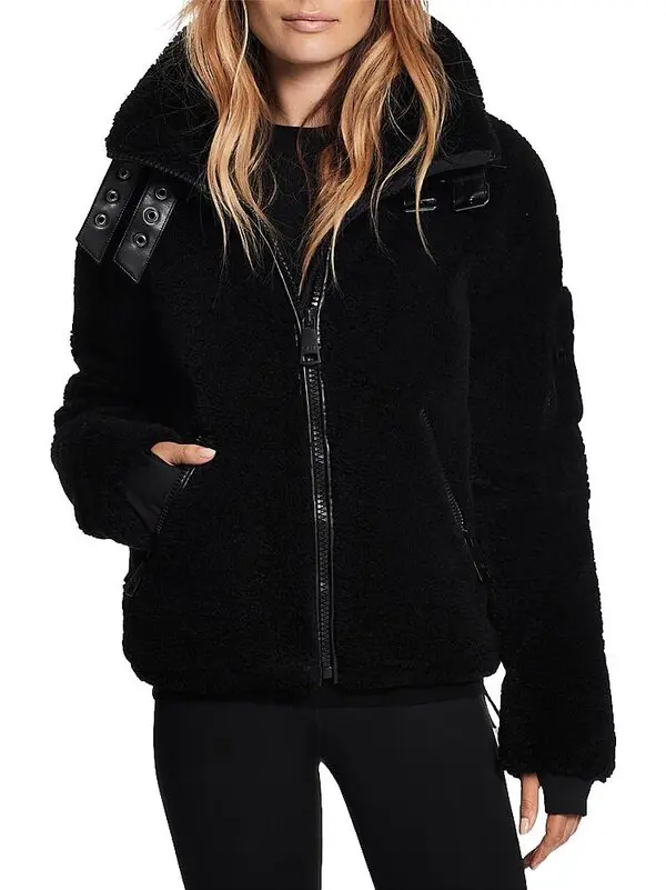 Sam. Sherpa Denver Jacket - Black