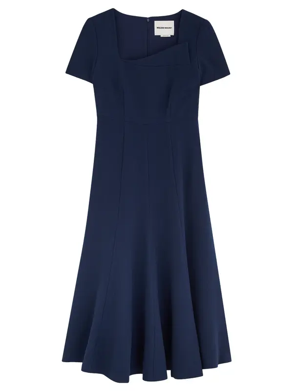 Roland Mouret Wool Midi Dress - Navy