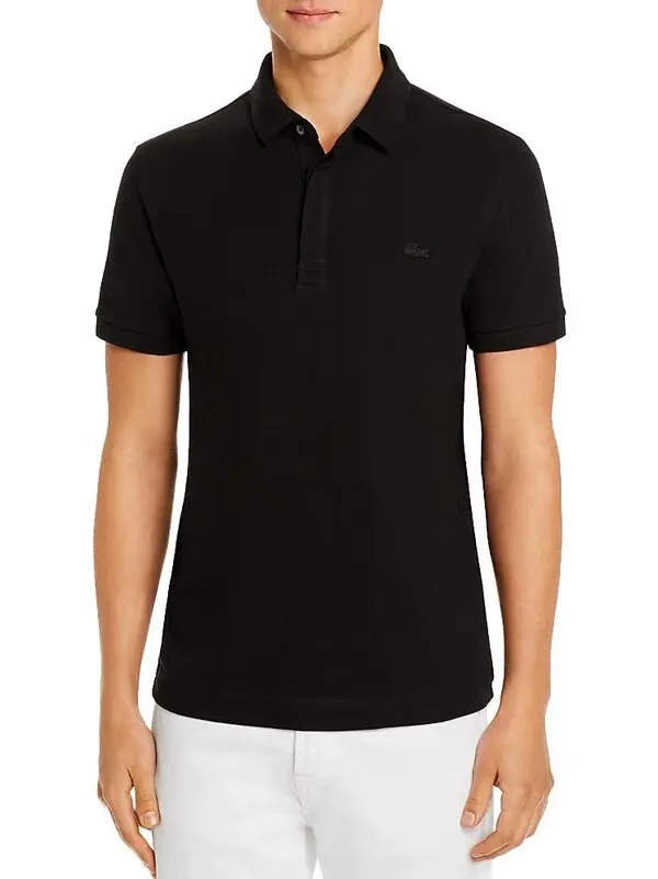 Lacoste Stretch Cotton Paris Regular Fit Polo Shirt - Black