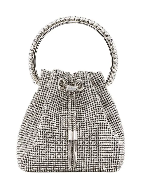 JIMMY CHOO Bon Bon Crystal Mesh Bag - Silver