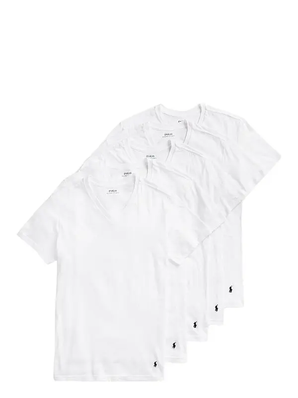 Polo Ralph Lauren Slim Fit V-neck Undershirt, Pack Of 5 - White