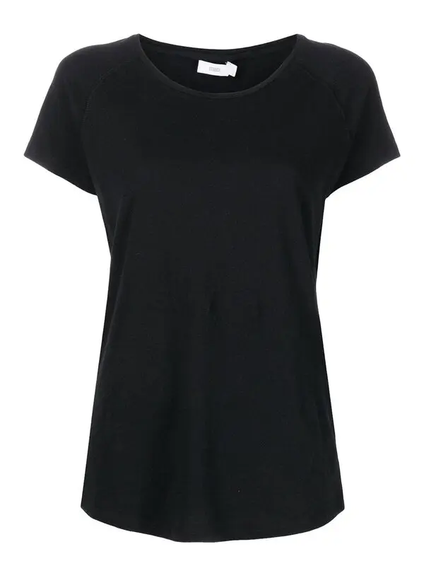 Closed Round Neck Cotton T-shirt - Black