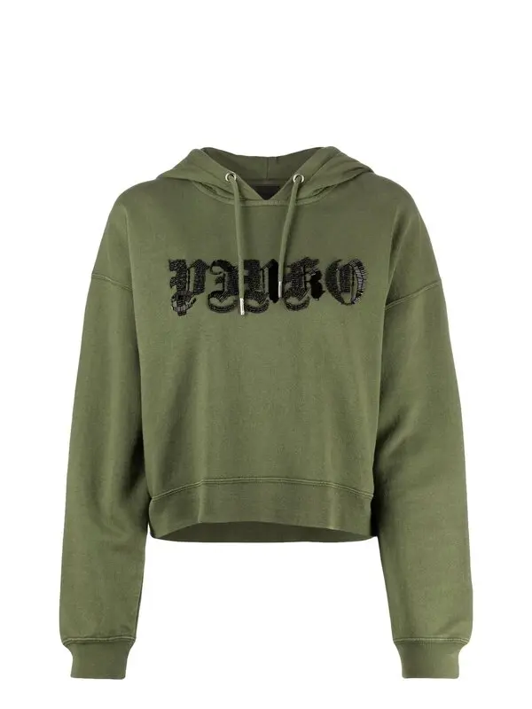 Pinko Logo-detail Hoodie - Green
