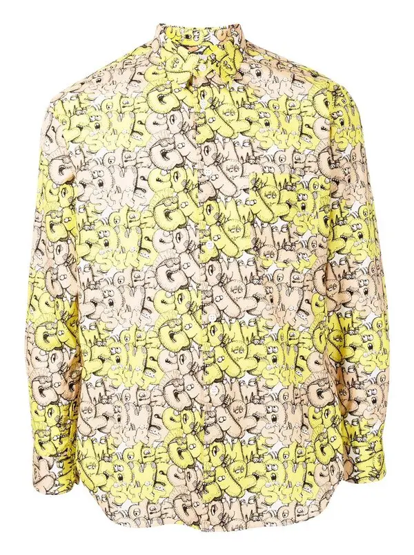 Comme Des Garçons Graphic-print Cotton Shirt - Yellow