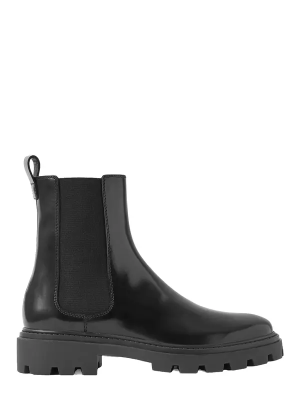 TOD'S Gomma Pesante Glossed-leather Chelsea Boots - Black