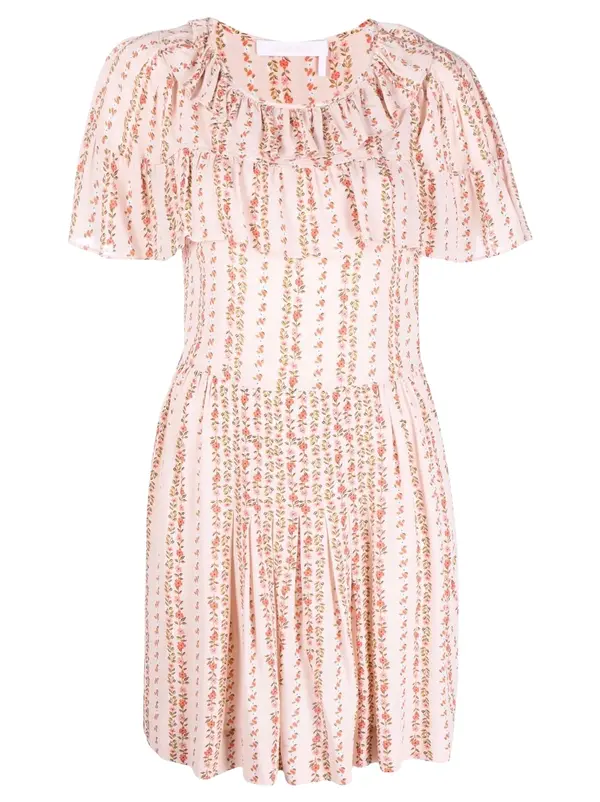 See By Chloé Floral-print Mini Dress - Pink