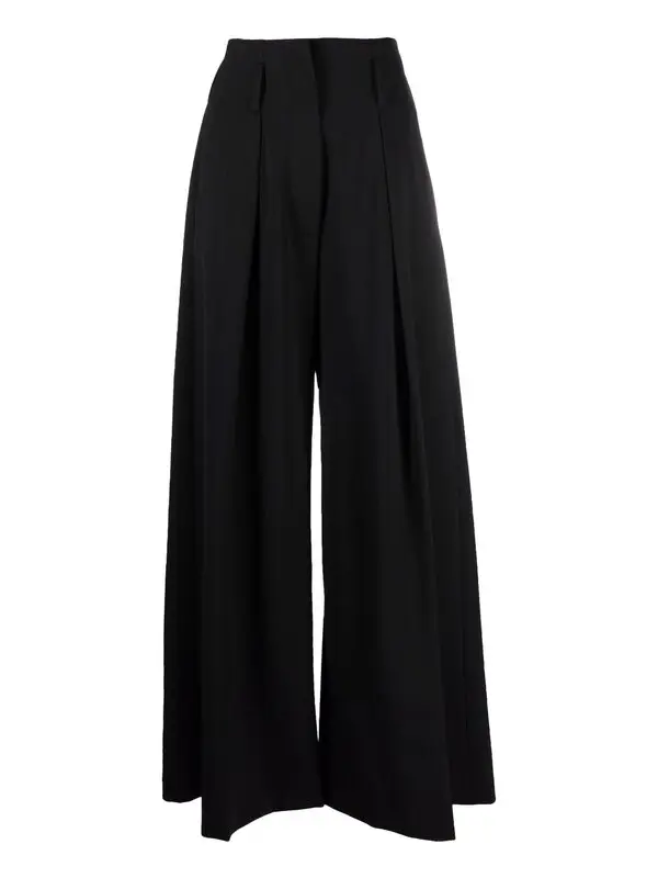 Alberto Biani Mid-rise Palazzo Trousers - Black