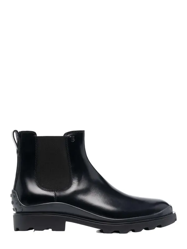 TOD'S Leather Ankle Boots - Black