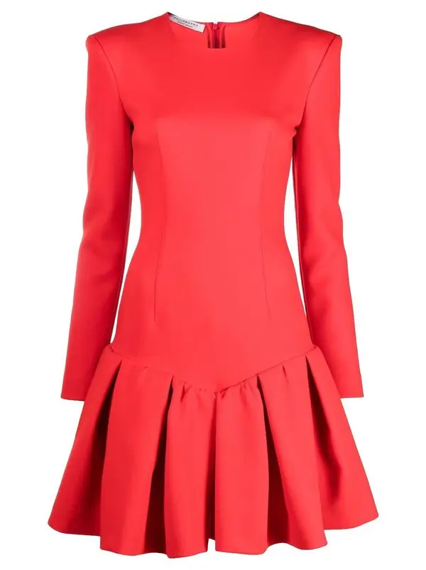 Philosophy Di Lorenzo Serafini Pleated Hem Long-sleeve Dress - Red