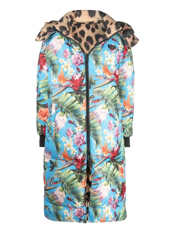 Philipp Plein Iconic Plein Reversible Hooded Coat - Brown
