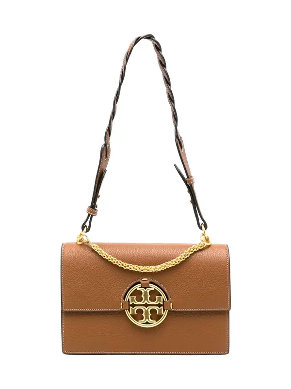 Tory Burch Logo-plaque Leather Shoulder Bag - Brown