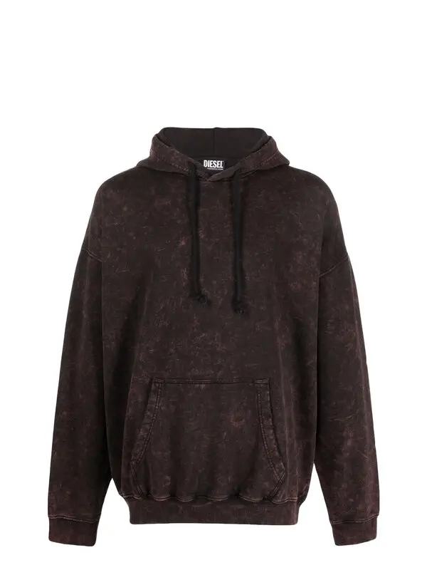 DIESEL® Marbled Effect Cotton Hoodie - Brown