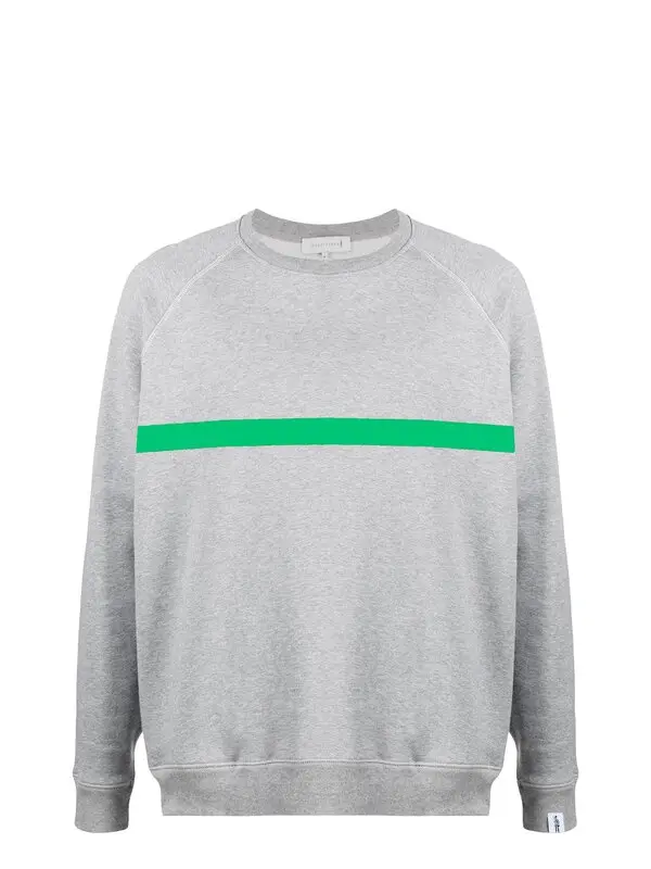 Mackintosh Horizontal Stripe Crewneck Sweatshirt - Grey