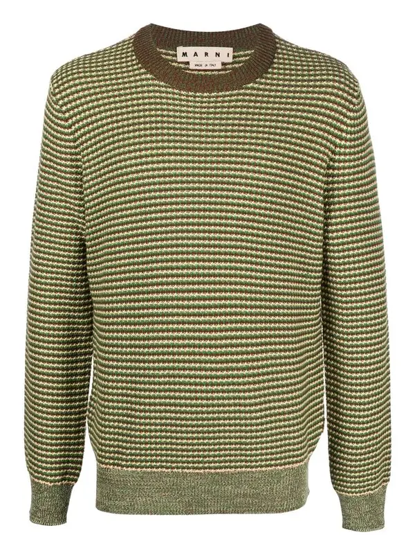 Marni Striped Knit Jumper - Green