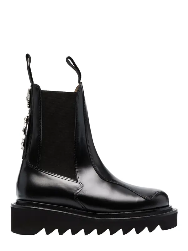 Toga Ridged Sole Chelsea Boots - Black