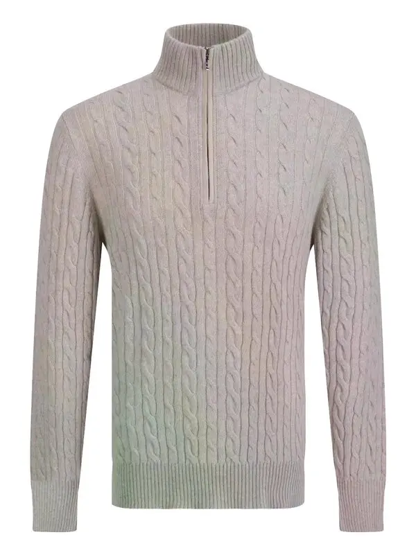 Loro Piana Cable Knit Cashmere Sweater - Neutrals