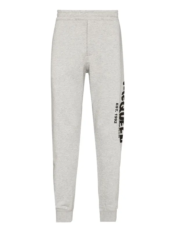 Alexander McQueen Graffiti-print Track Pants - Grey