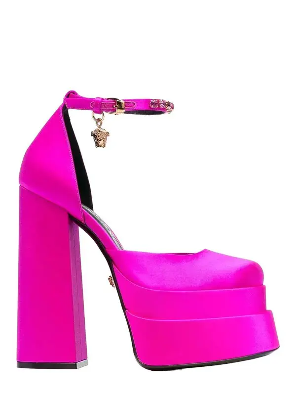 Versace Medusa Head Charm Platform Sandals - Pink