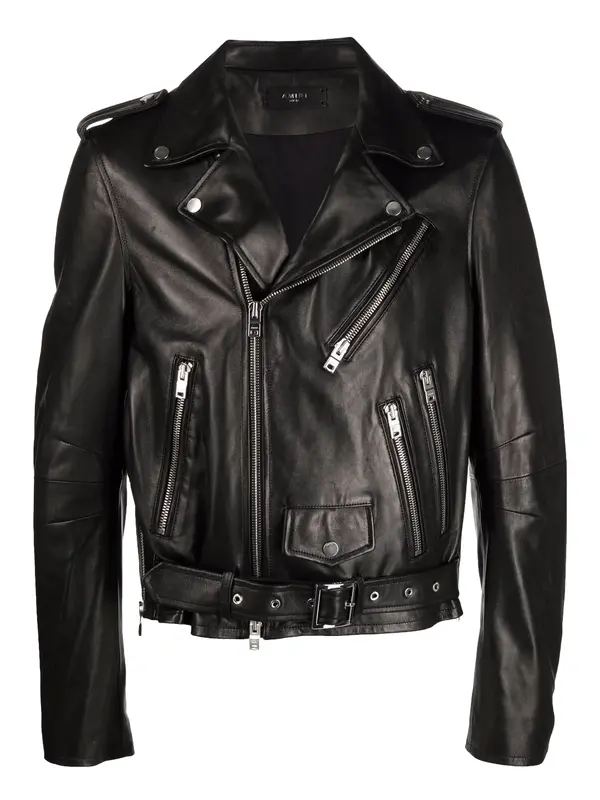 Amiri Leather Biker Jacket - Black