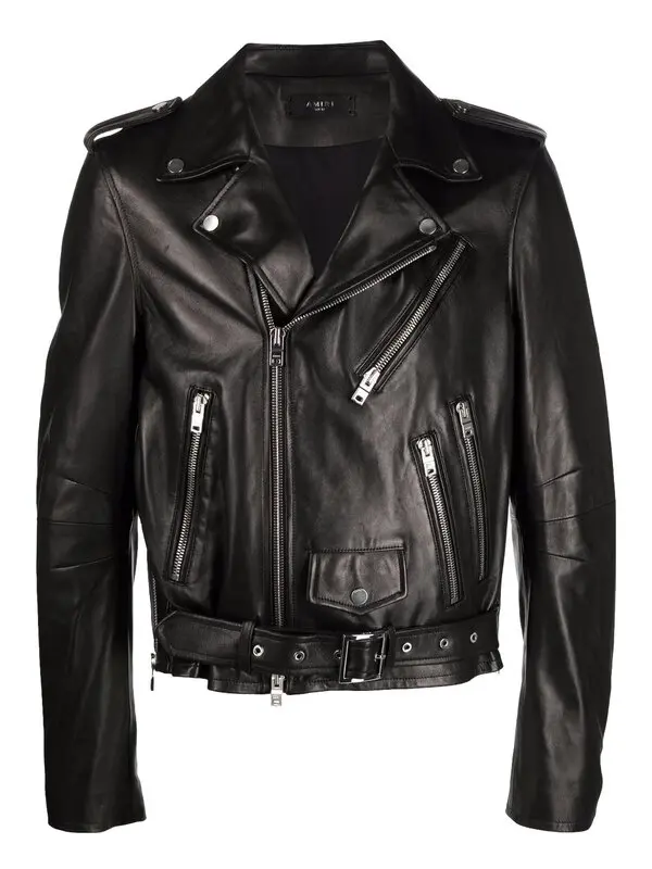 Amiri Leather Biker Jacket - Black