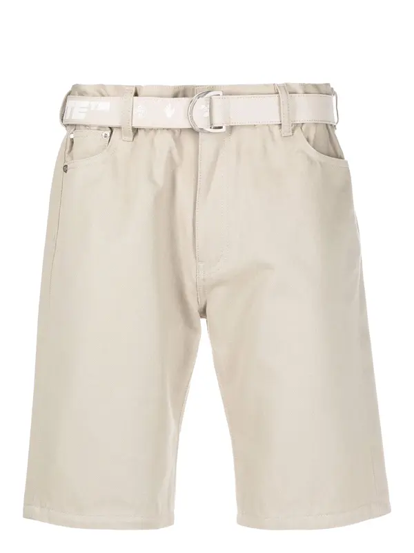 Off-White Belted Bermuda Shorts - Neutrals