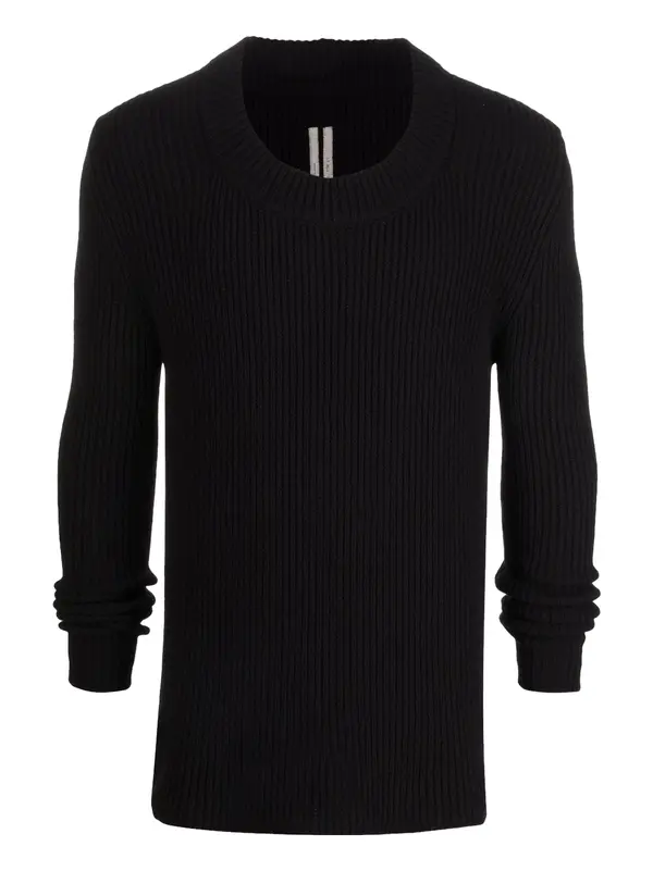Rick Owens Cashmere-blend Ribbed Knit Jumper - Black