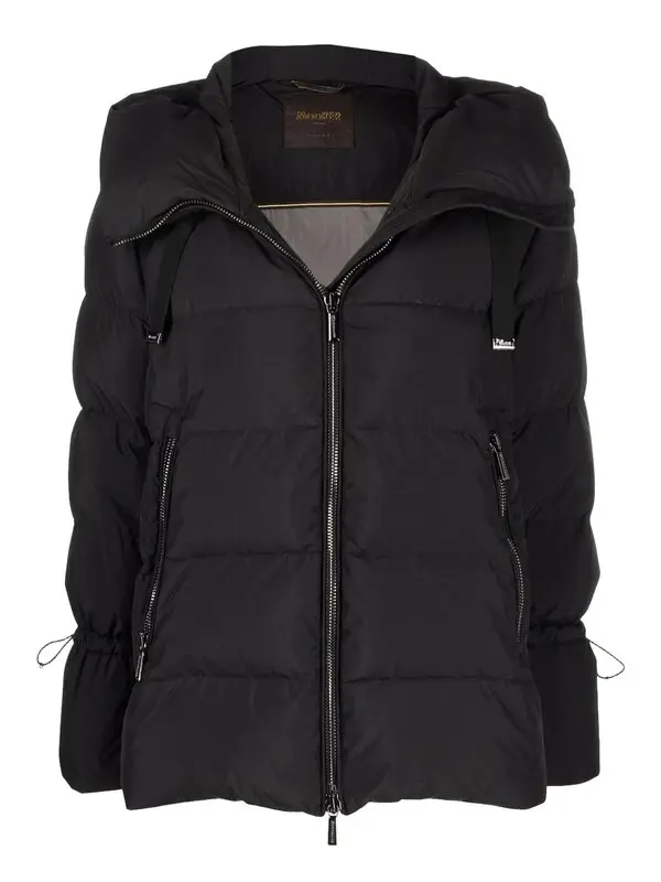 MOORER Drawstring Puffer Jacket - Black