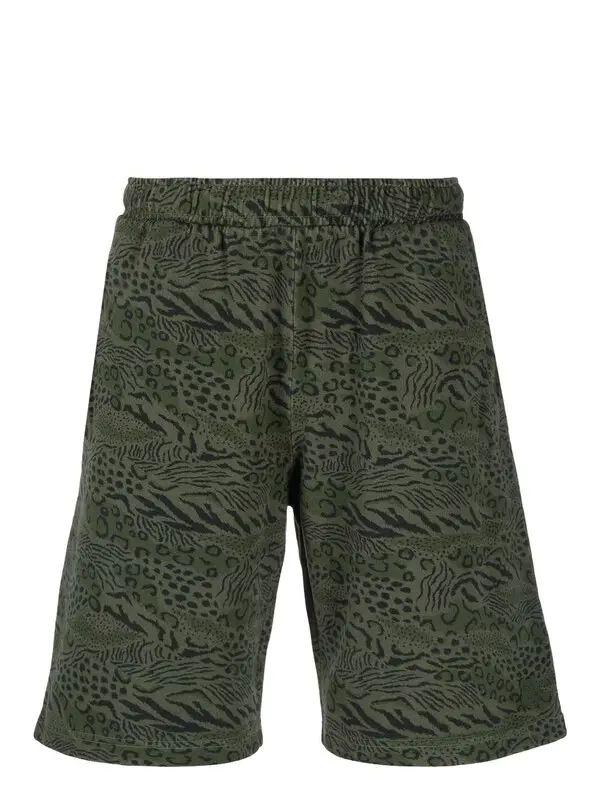 Kenzo Animal Print Shorts - Green