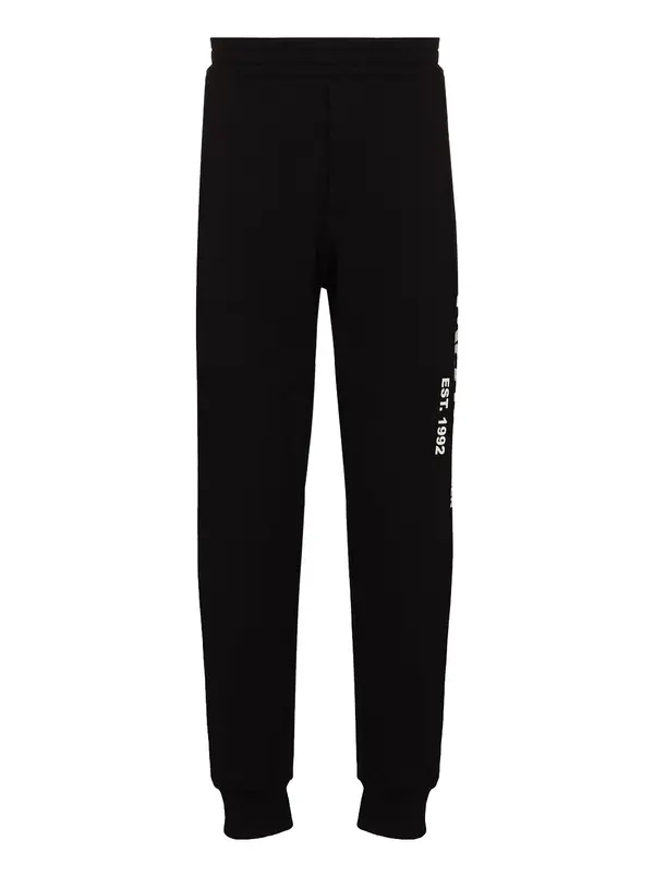 Alexander McQueen Logo Graffiti Print Track Pants - Black