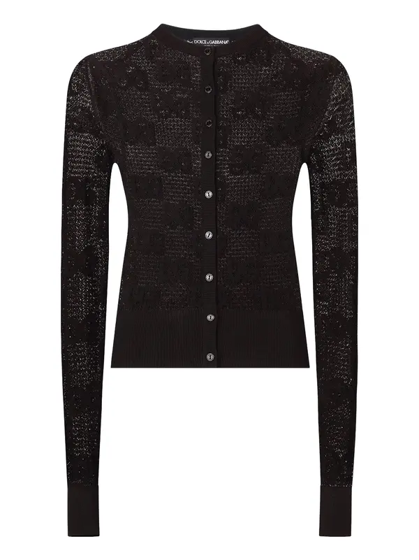 Dolce & Gabbana Logo Jacquard Cardigan - Black