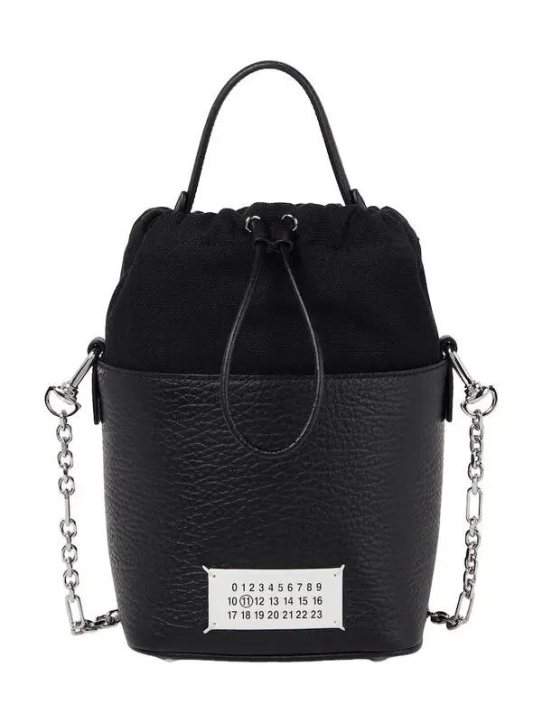 MAISON MARGIELA 5ac Leather Bucket Bag - Black