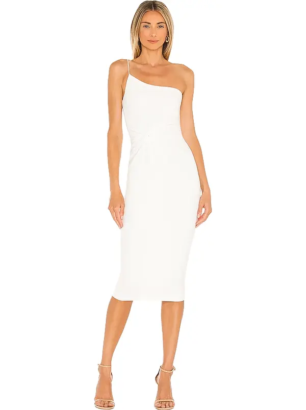 NOOKIE Lust One Shoulder Midi Dress - White