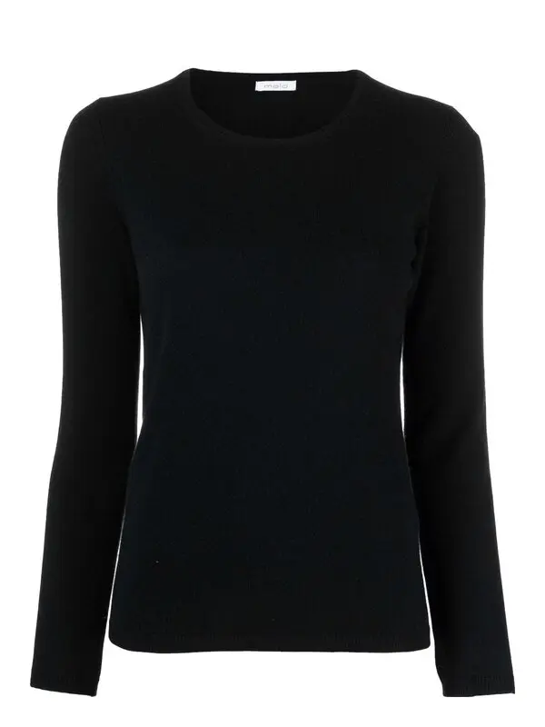 Malo Cashmere Long-sleeved Jumper - Black
