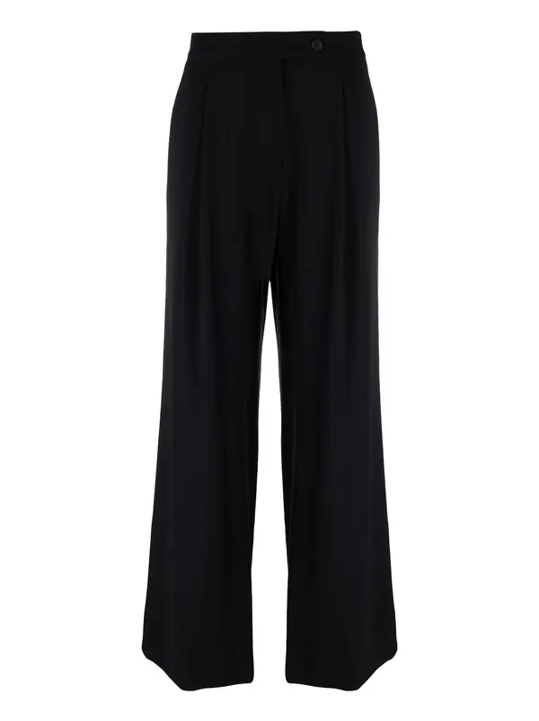 Emporio Armani High-waist Wide-leg Trousers - Black