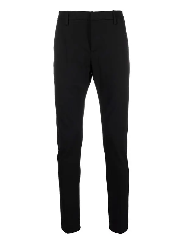 DONDUP Slim-cut Cotton Trousers - Black