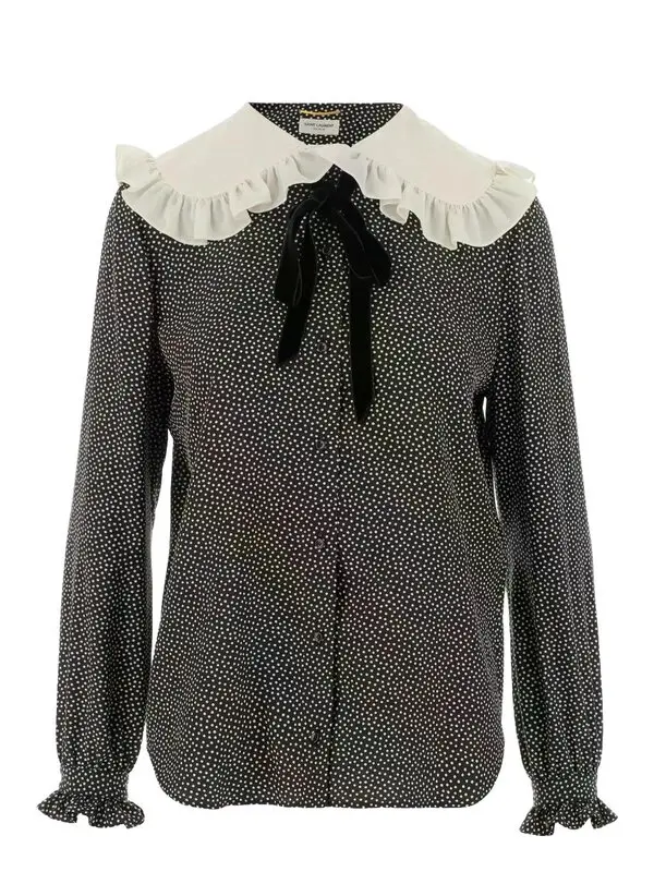 Saint Laurent Polka-dot Blouse - Black