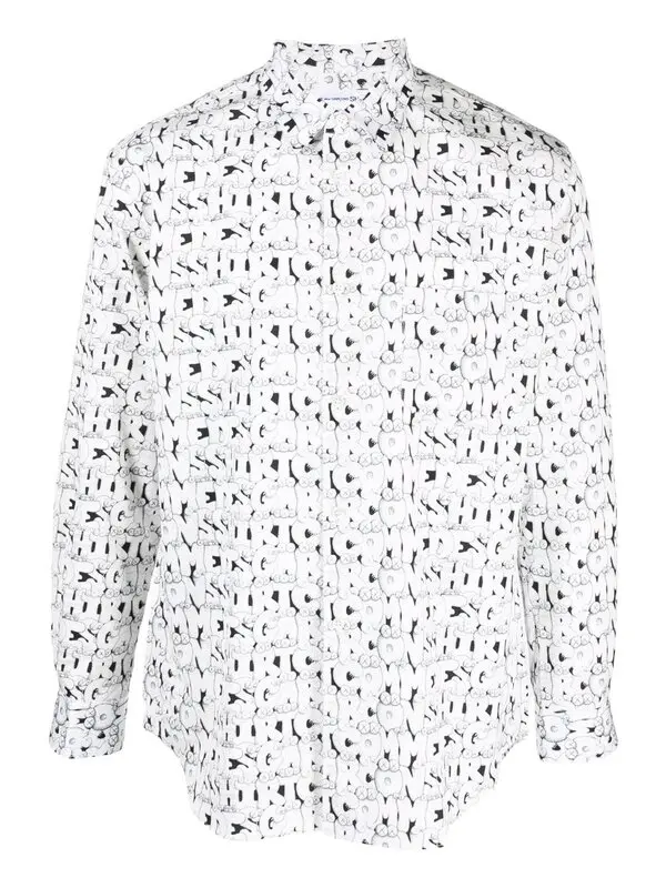 Comme Des Garçons Kaws-print Shirt - White