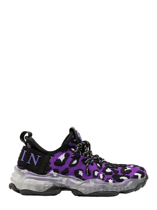 Philipp Plein Runner Leopard-print Sneakers - Purple