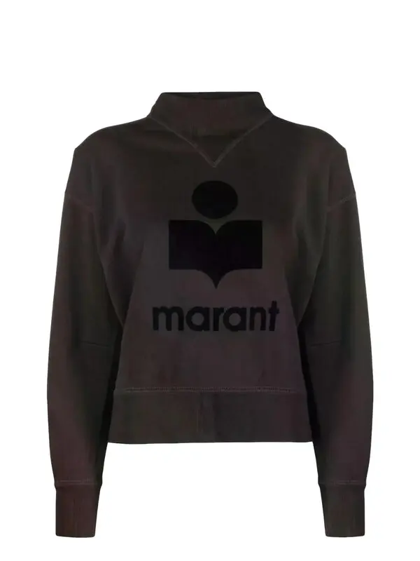 MARANT ETOILE Moby Flocked-logo Sweatshirt - Black