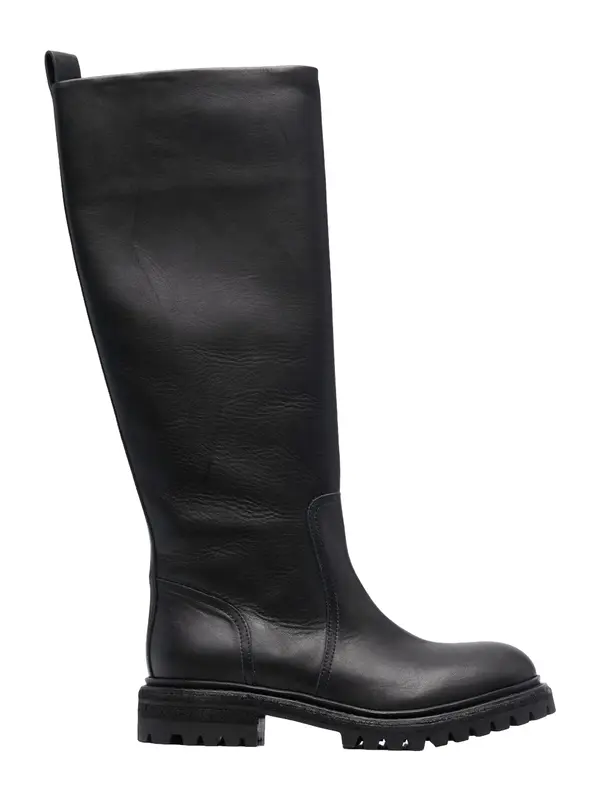 DEL CARLO Knee-length Slip-on Boots - Black
