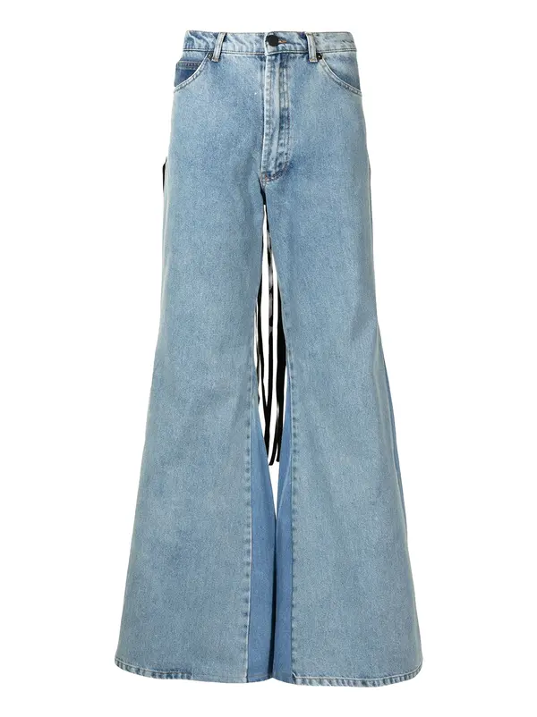 Natasha Zinko Fringed Flared Jeans - Blue