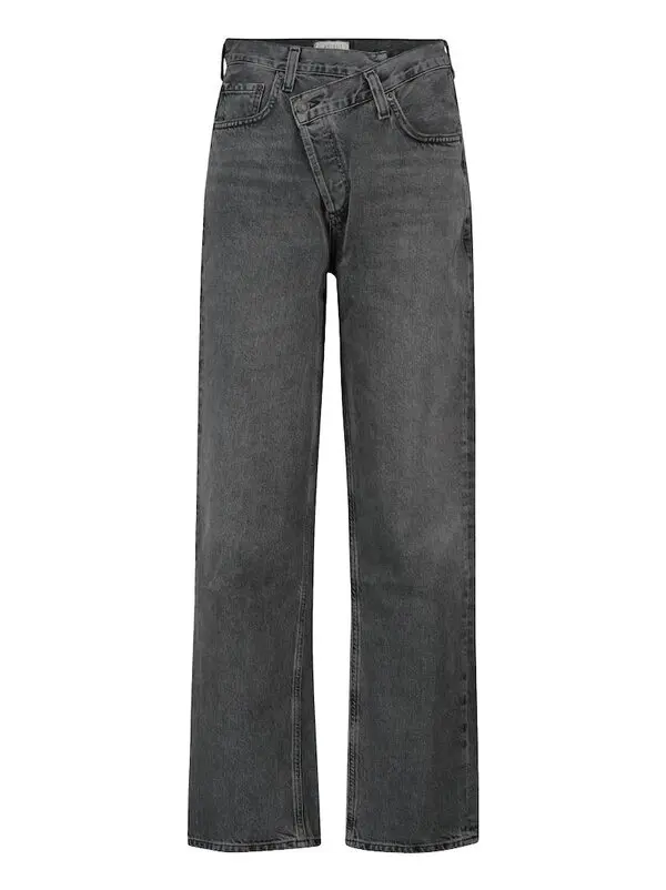 AGOLDE Criss Cross High-rise Straight Jeans - Grey