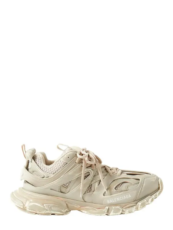 Balenciaga Track Faded Nylon, Mesh And Rubber Sneakers - Neutrals