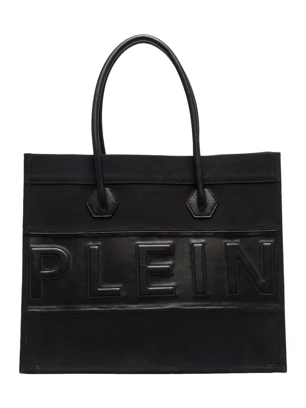 Philipp Plein Logo-embossed Leather Tote Bag - Black