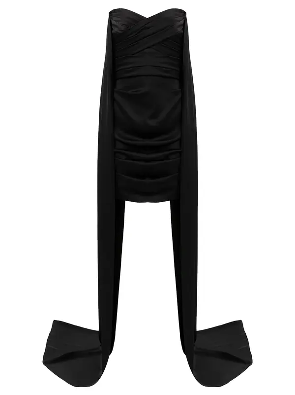 Alex Perry Draped Strapless Dress - Black