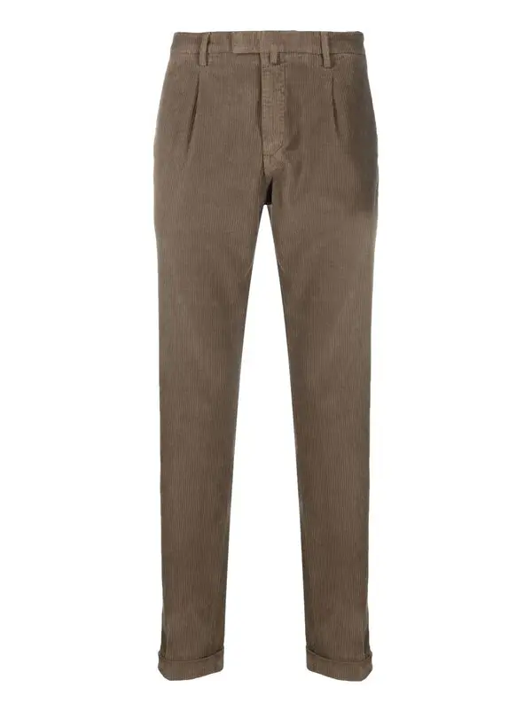 BRIGLIA 1949 Beige Cotton Blend Corduroy Trousers - Green