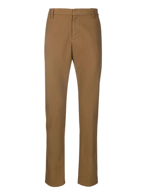 DONDUP Cropped Tapered Chino Trousers - Brown