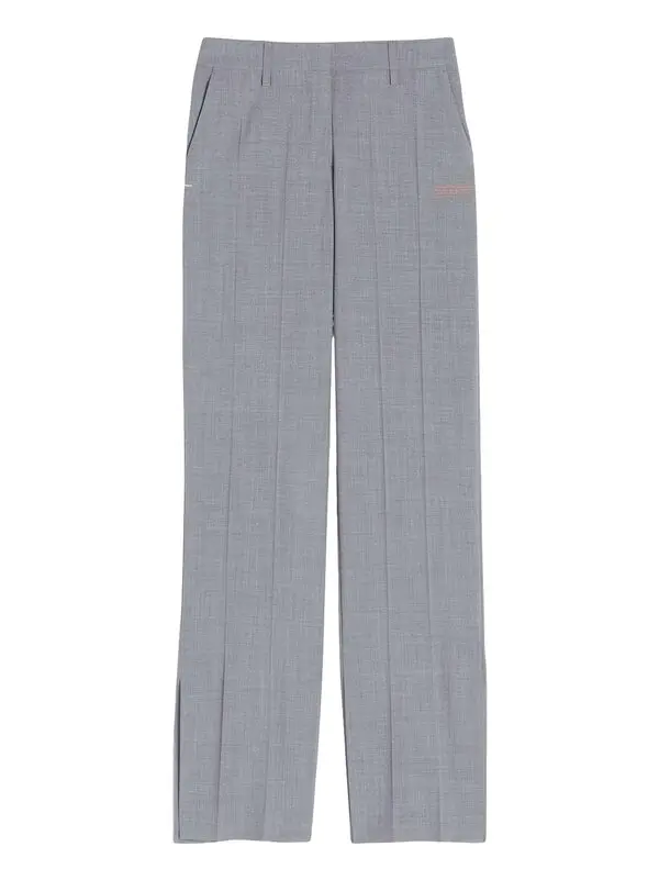 Off-White Pressed Crease Straight-leg Trousers - Grey